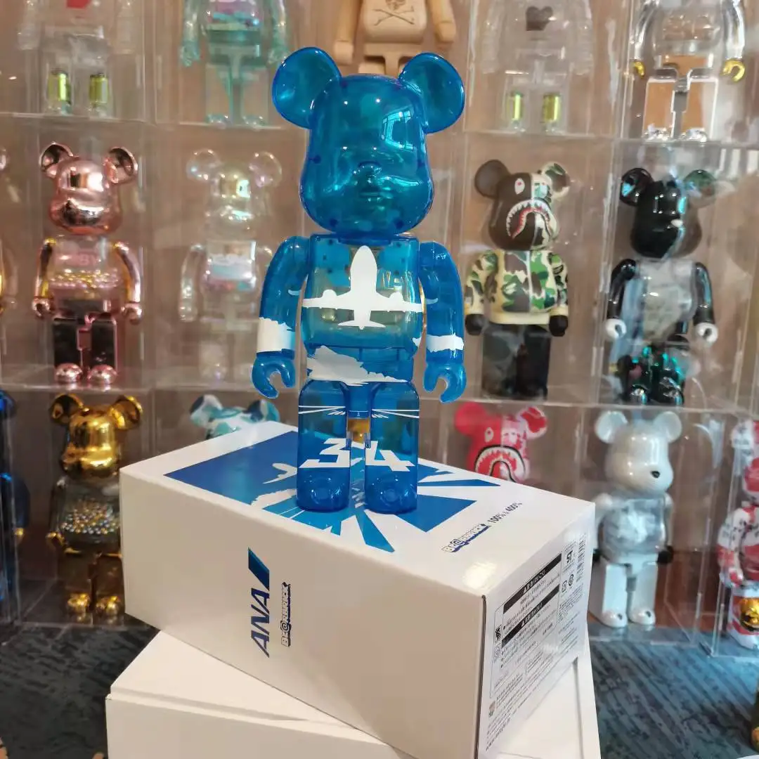 Wholesale Bearbrick 400% Nikko Aircraft 34 Transparent Blue Block Bear ...