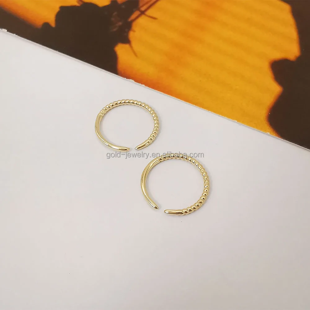 Classic Au585 14k Gold Jewelry Simple Hoop Earring Pure Yellow Gold Fine Jewelry Women Gift ...