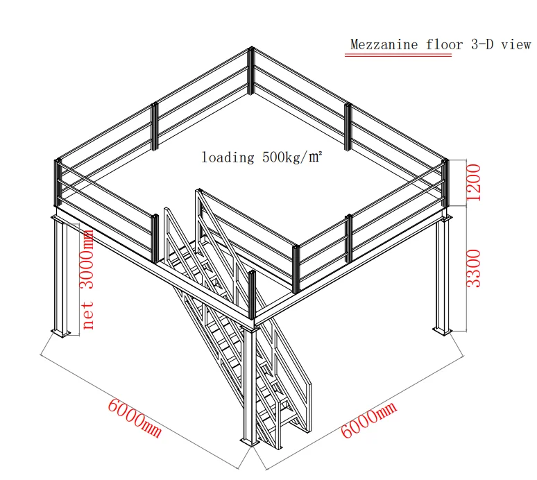Free drawing design steel platform high loading capacity mezzanine ...