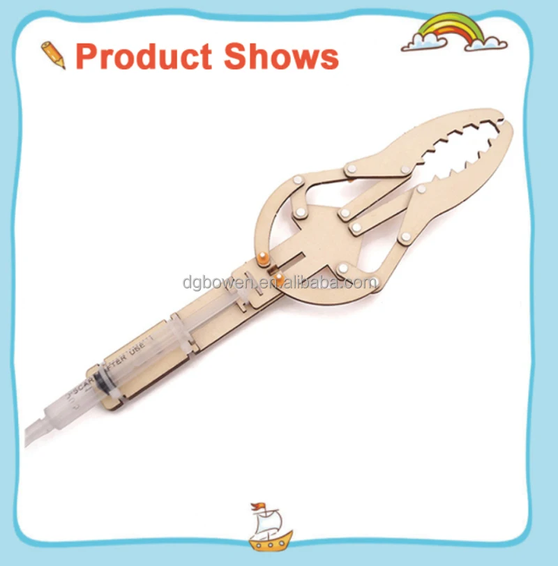Build a DIY Wooden Hydraulic Manipulator Model Puzzle Kit