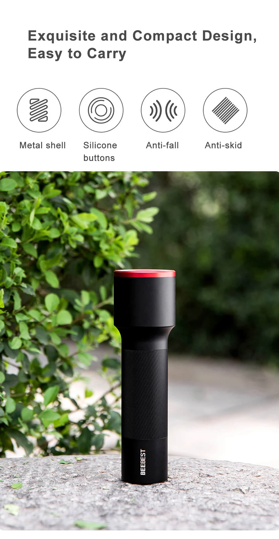 Beebest Flashlight F8/f10 240/320m Usb Rechargeable Ipx7 Waterproof Led Light Emergency Torch ...