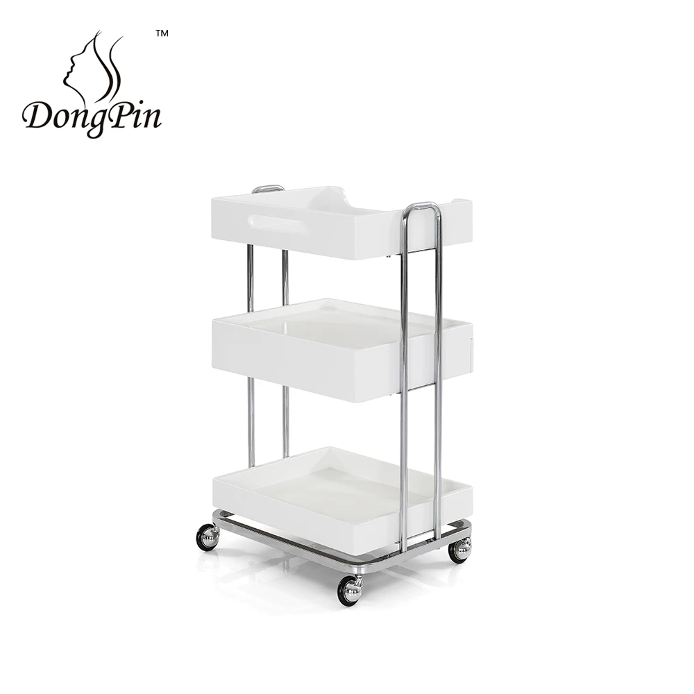 Lockable Wooden Salon Trolley Stainless Steel Beauty Salon Spa Rolling ...