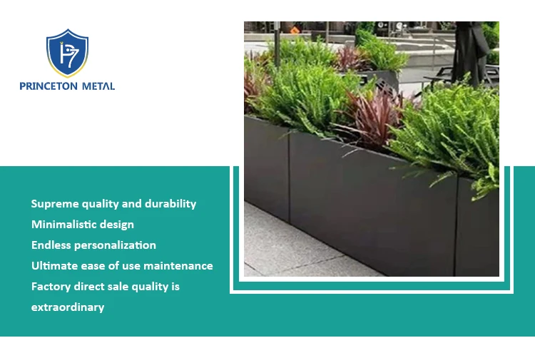 White Outdoor Large Rectangular Metal Garden Flowerpot Flowerpot ...