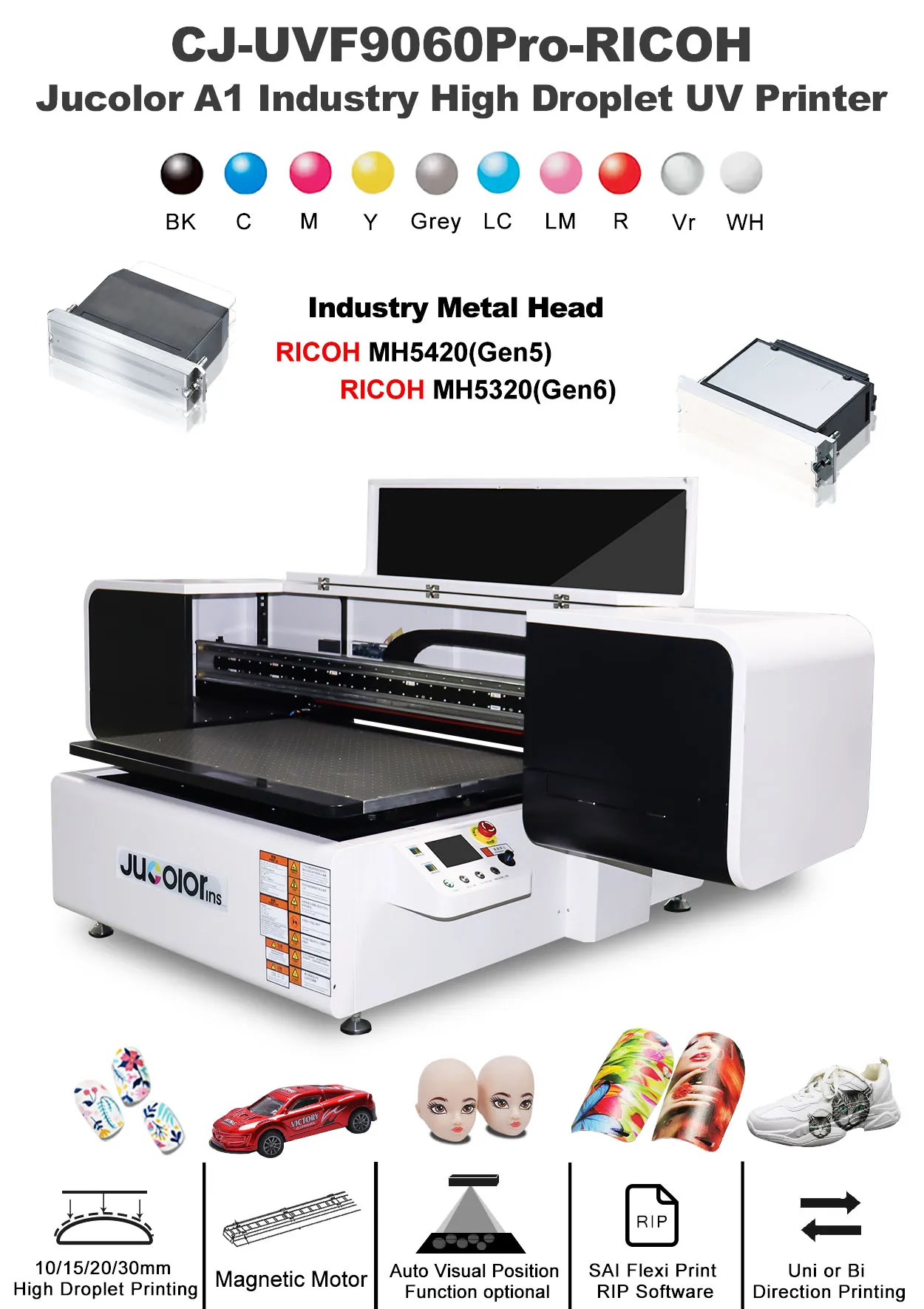 Jucolor A1 UV Flatbed Printer with Camera Positioning
