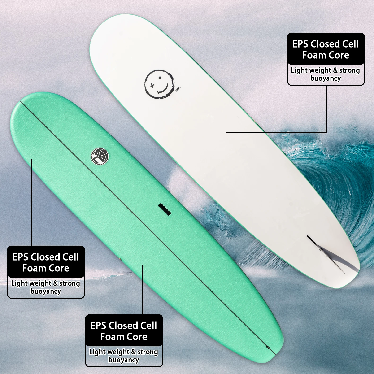 High Quality New Style Eps Surfboard Best Long Board Surfboard For Wavesurf - Buy Green Color ...