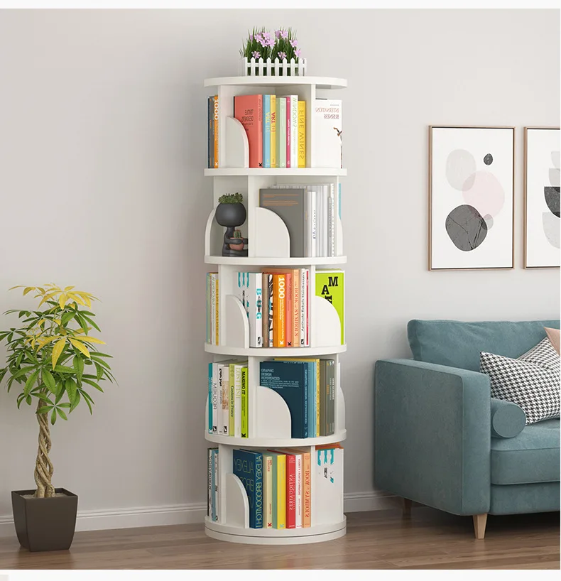 Creative Rotation 360 Bookcase Storage Rack Children's Storage Simple ...