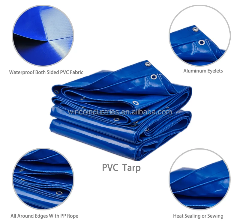 Heavy Duty Tarp PVC Coated Canvas Polypropylene Fabric 630gsm Tarpaulin ...