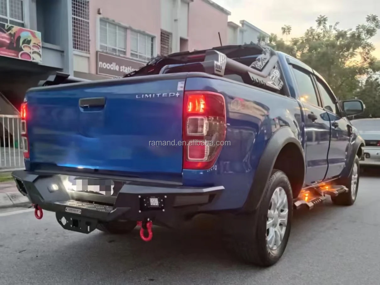 Steel Rear Bumper for Ford Ranger T6 T7 T8 - Durable & LED