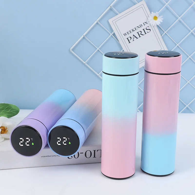 Custom Logo 500 Ml Vacuum Gradient Color Smart Thermal Flask Led ...