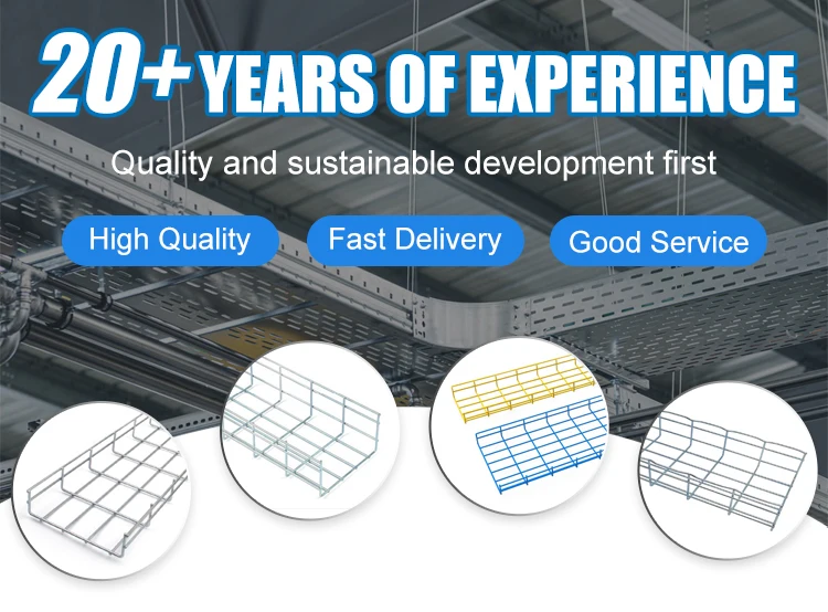 Bracket Type Wire Mesh Cable Tray Basket Durability Smooth Stainless ...