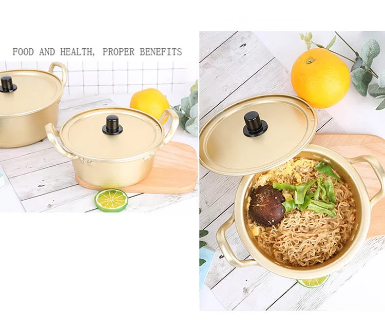 Youqi Korean Cooking Pot With Lid Kitchen Cookware Ramen Pot Yellow ...