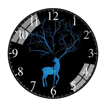 Luxury Elk Wall Clock Home Decoration 12-inch S Quiet Sweep Quartz Wall ...