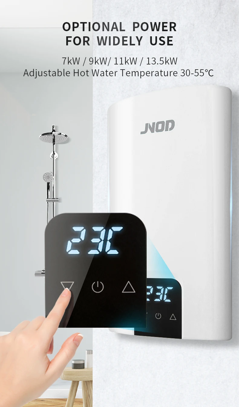 JNOD Wall Mounted 9kw Electric Shower Water Heater - Instant Hot Water