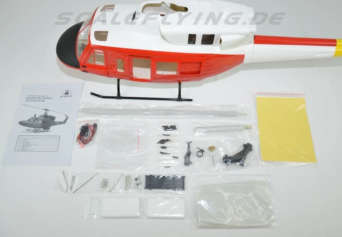 RC Helicopter 500 Size Scale Fuselage Bell UH-1N for TREX
