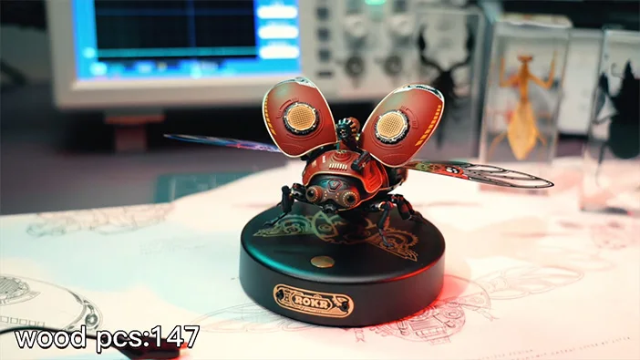 Robotime Rokr Mi02 Steampunk Scout Beetle Animal Building Blocks Bricks Model Toy 3d Plastic ...