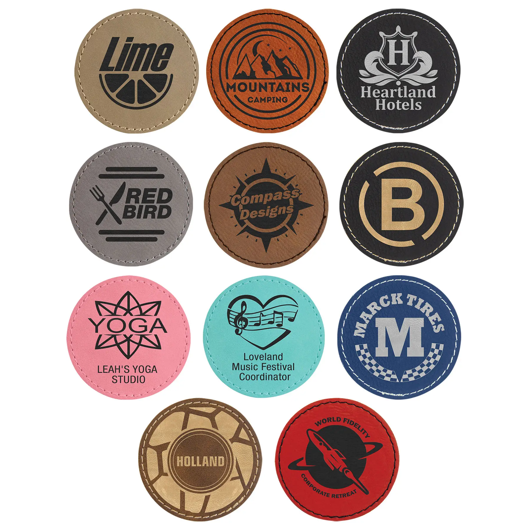 Laserable Leatherette Hexagon Patches - Versatile & Durable