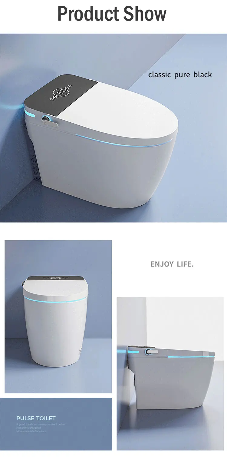 Luxury Automatic Flush Wc Rimless Water Closet Colorful Smart Toilet ...