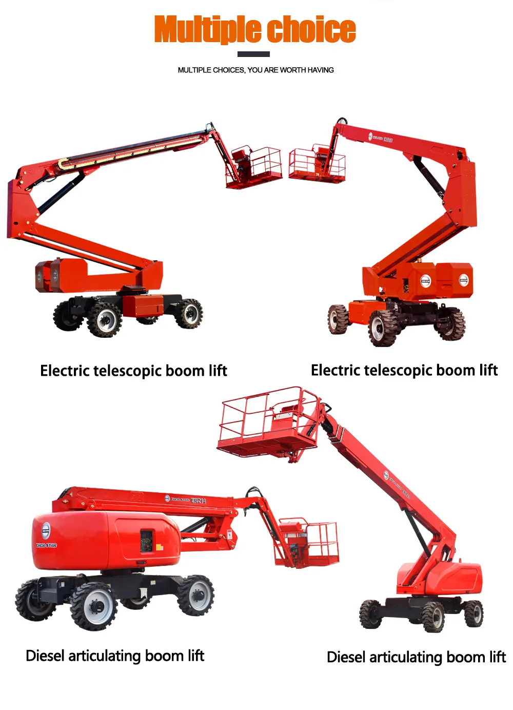 Electric Diesel Engine Hydraulic Articulating Boom Lift 14m Dual Power ...
