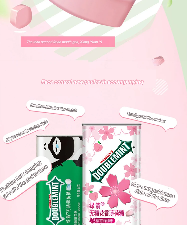 Chinese Chewing Gum Sugar Free Chewing Gum 27g Floral Mints Mint ...