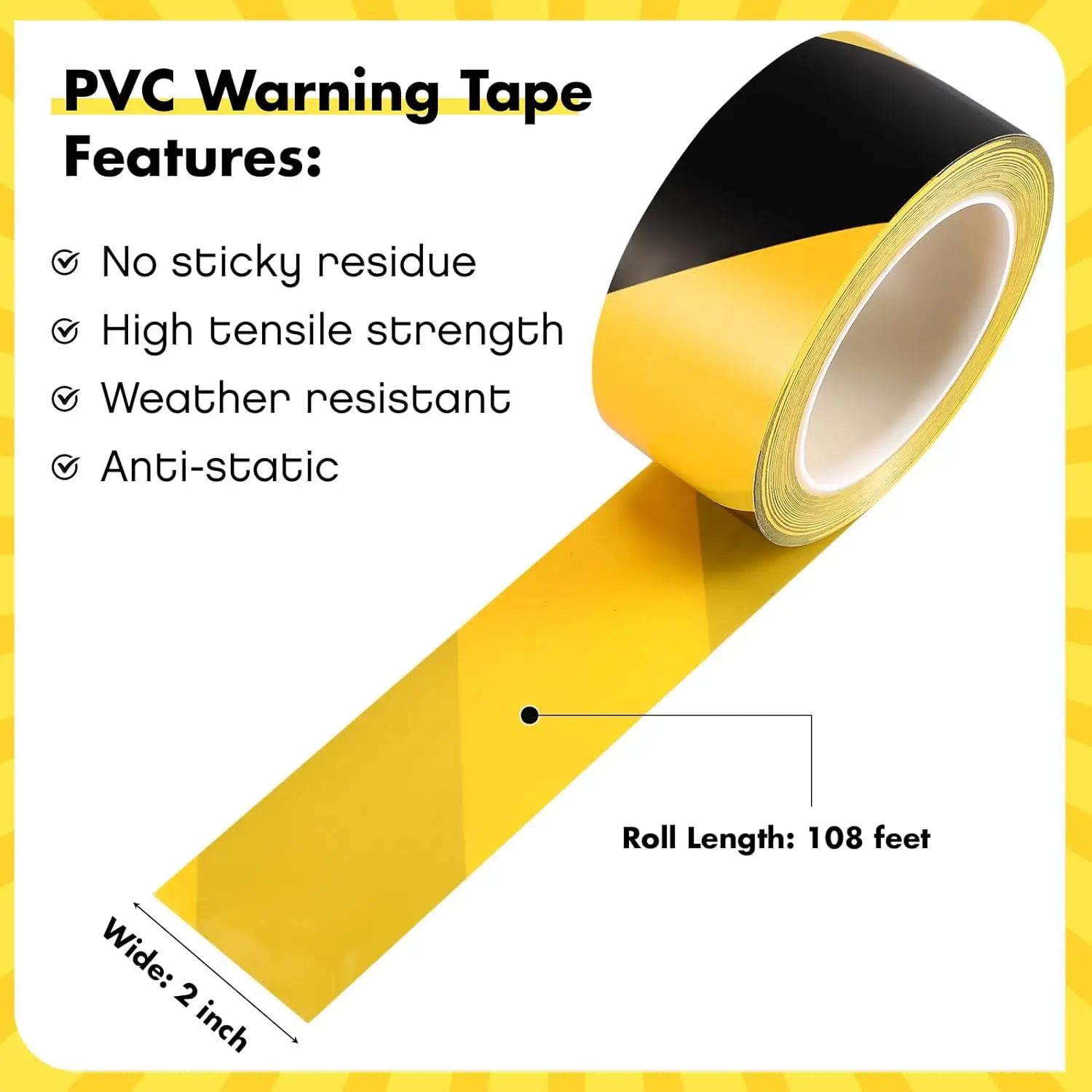 33m Floor Marking Caution Pvc Hazard Lane Safety Warning Adhesive Safety Tape - Buy Warning ...