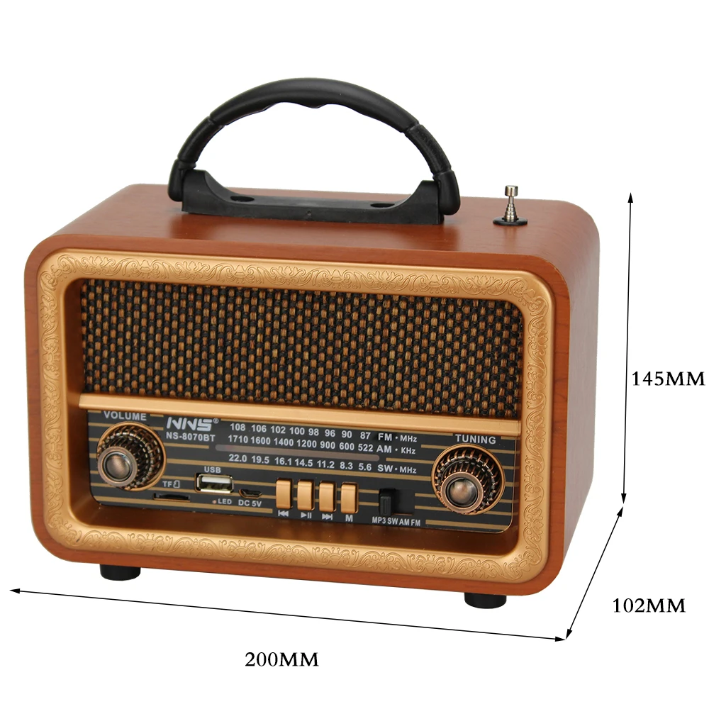 Retro Radio Portable Desktop Am Fm Sw 3 Band Vintage Radio With Bt ...