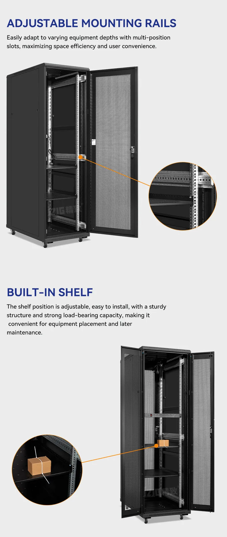 OEM ODM Direct Manufacture Network Cabinet 37U Hexagonal Mesh Door Data ...
