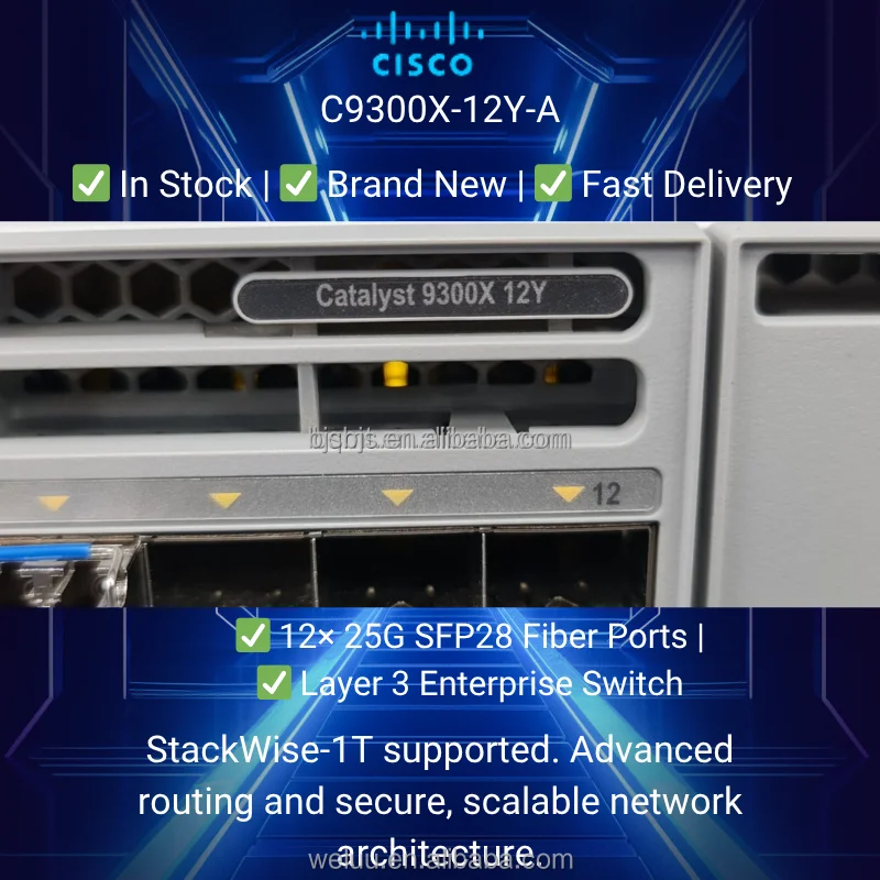 Cisco C9300X-12Y-A High-Speed 25G Fiber Switch 12 Ports Layer3 in Stock ...