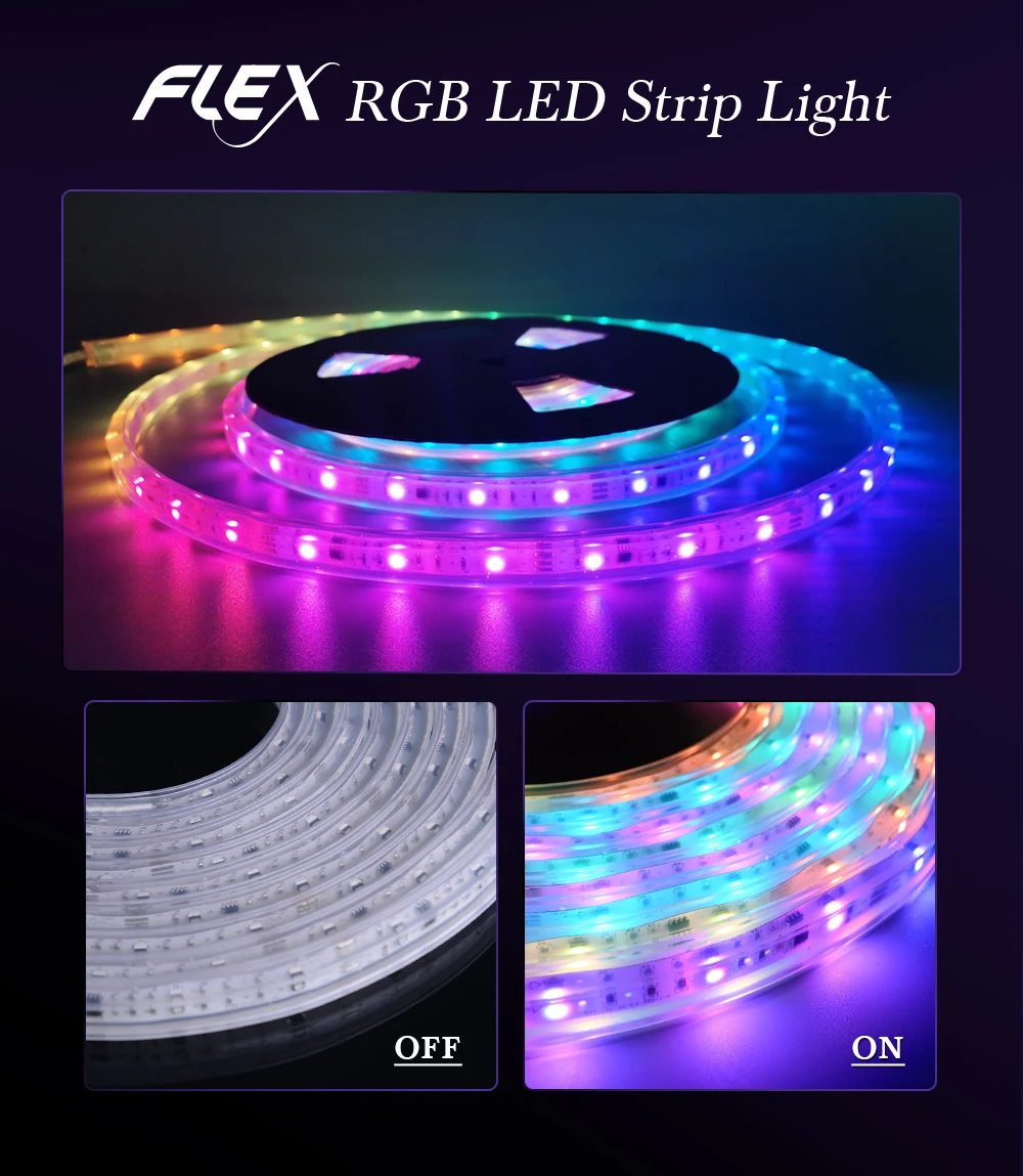 Flower Waterproof Ip68 Rgb Decorative Smart 3528 Flexible 5m 30leds 12v ...