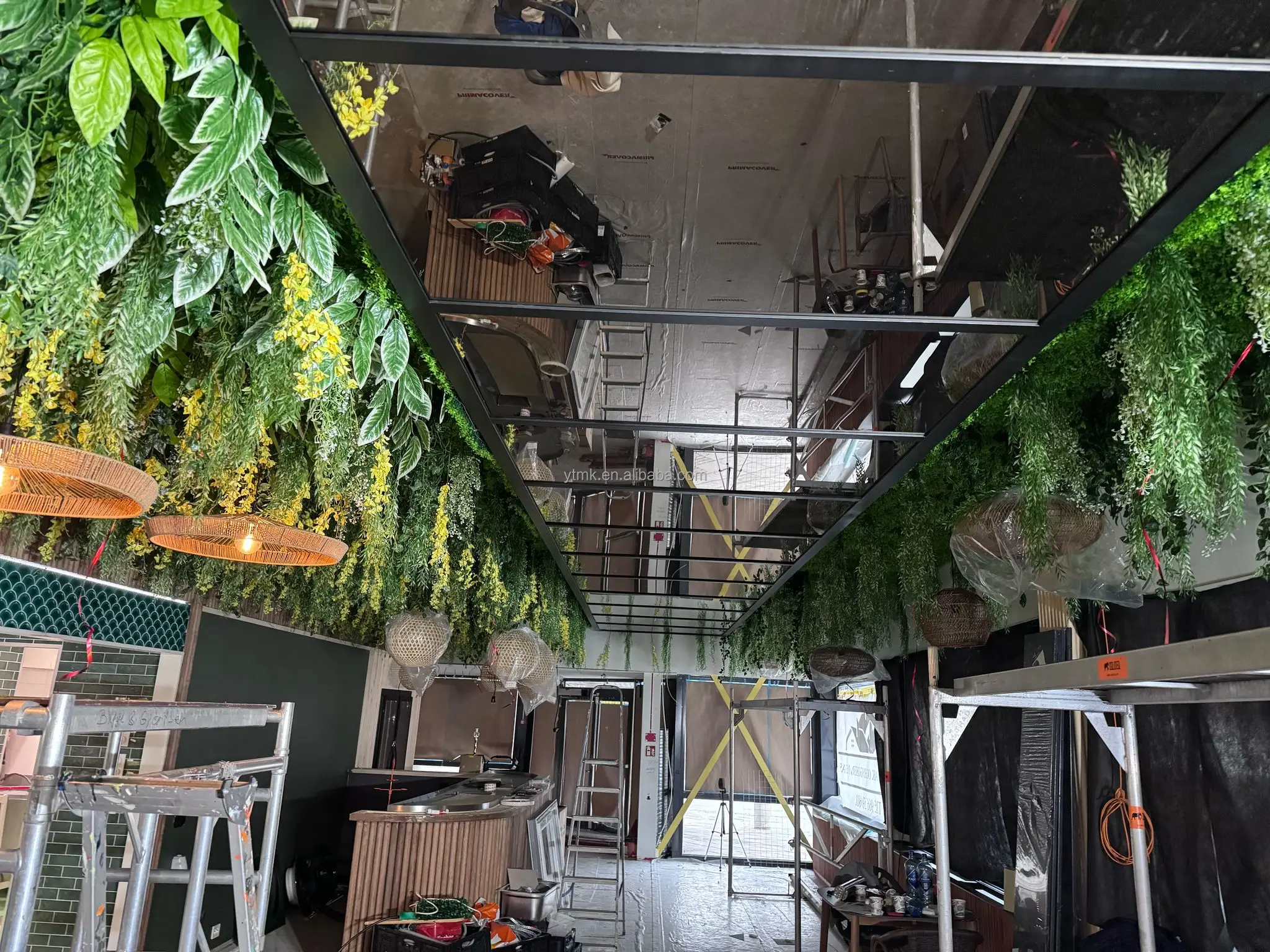 New Model Customized Ceiling Greenery Simulated Flower Ceiling ...