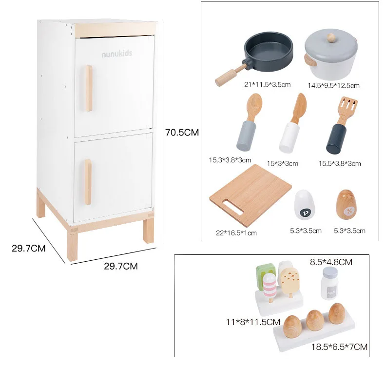 Wooden Simulation Kids Pretend Play House White Stove Set Preschool ...