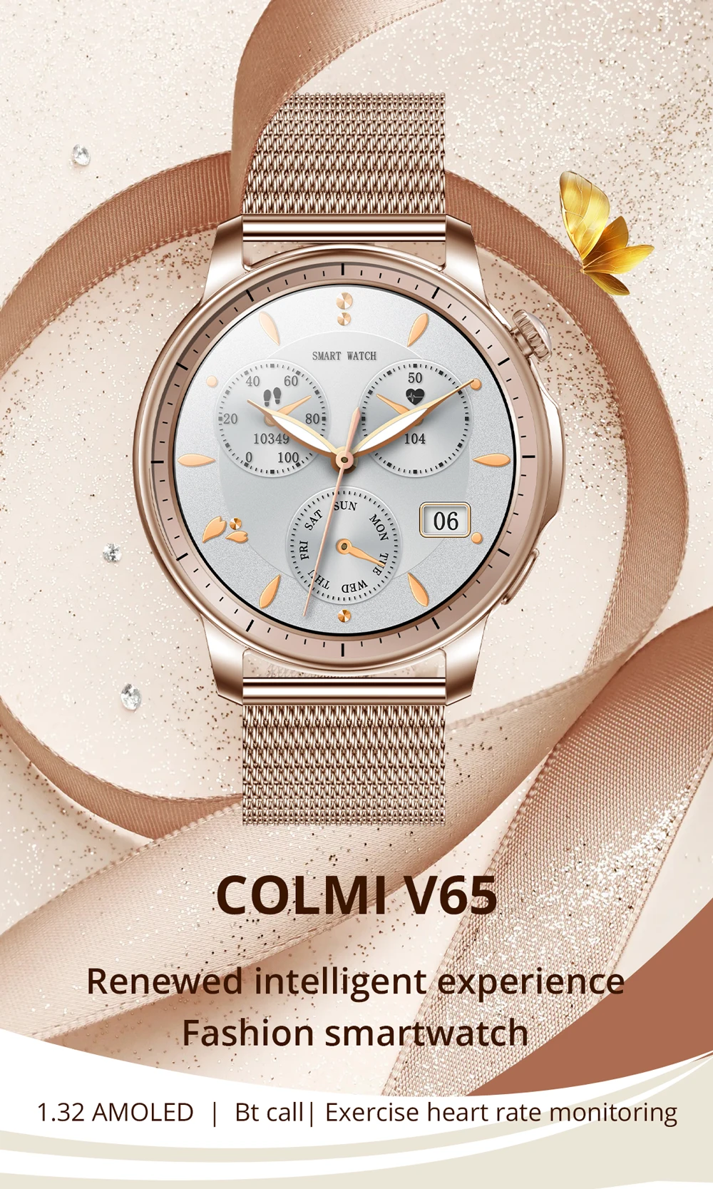 COLMI V65 Smartwatch - Stylish AMOLED Display & IP68 Waterproof