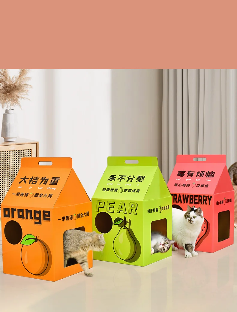 DEKU Cardboard Cat Box - Sustainable Playhouse & Scratcher