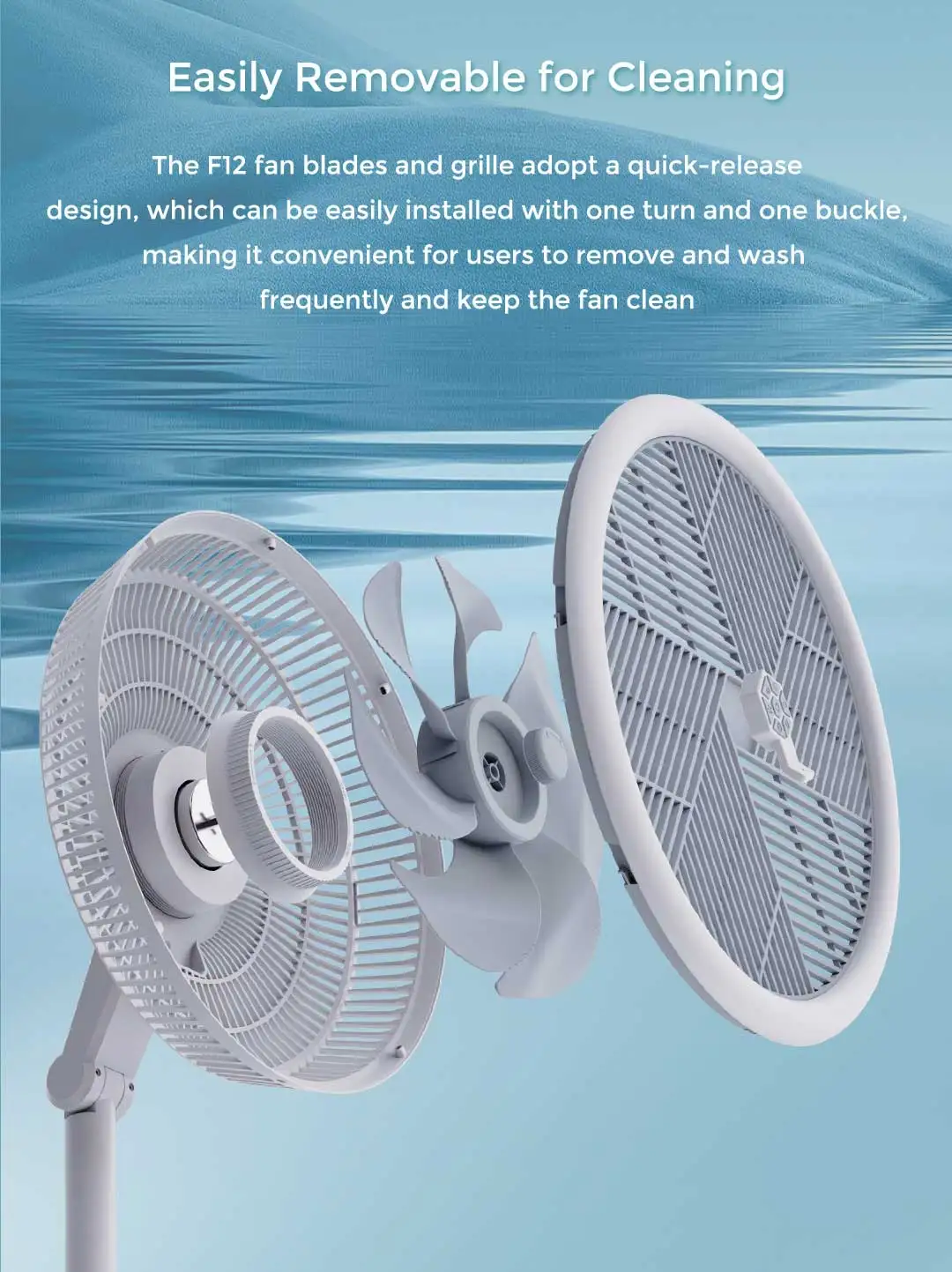 White Powerful Whole House Cooling Oscillating Floor Standing Fan Quiet ...