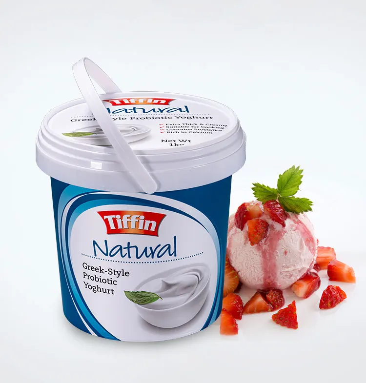PP Yogurt Bucket with Lid and Handle - 1L Reusable Storage
