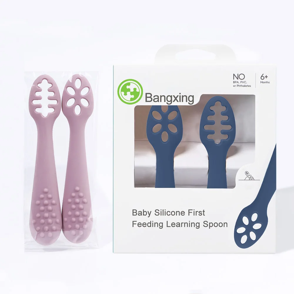 Eco-friendly Custom Logo Silicone Baby Spoon - BPA Free