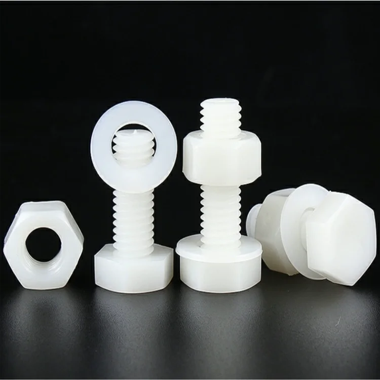 Nylon Outer Hexagon Screw Nut Flat Pad Plastic Insulating Bolt Screw ...