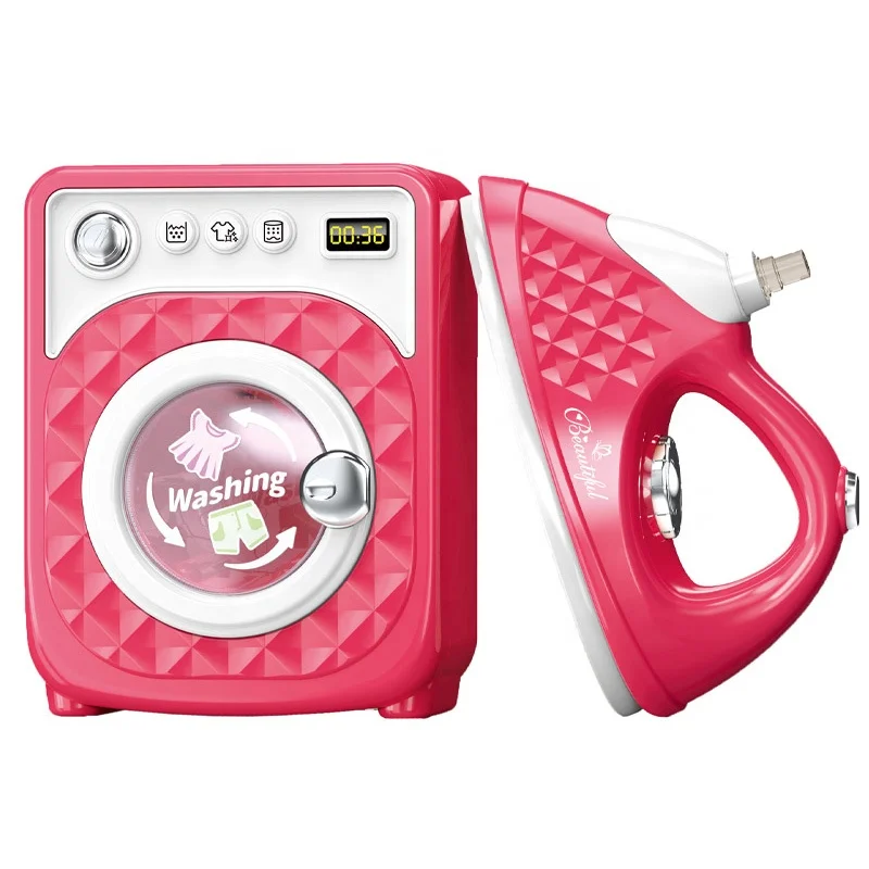 Toy children battery operated kids toy irons and washing machine with ...
