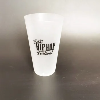 Customized Reusable 400ml Plastic Frosted Cup With Logo For Festival ...