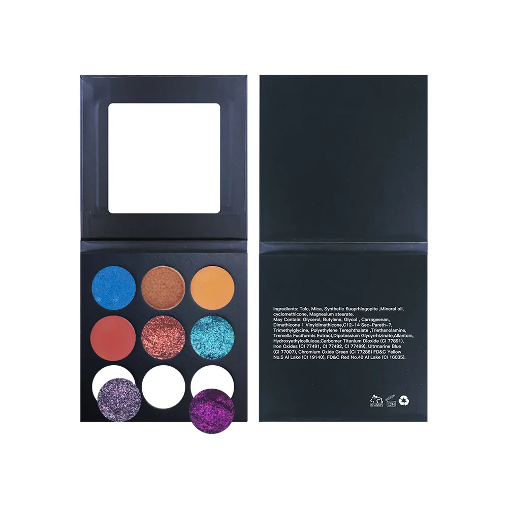 Makeup Wholesale 9 Pan Eyeshadow Palette Custom Logo Eye Shadow Pallet ...