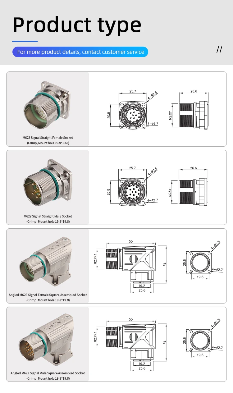 M623 Aviation Plug Signal Connector 6/7/9/12/17-Pin Male Female ...