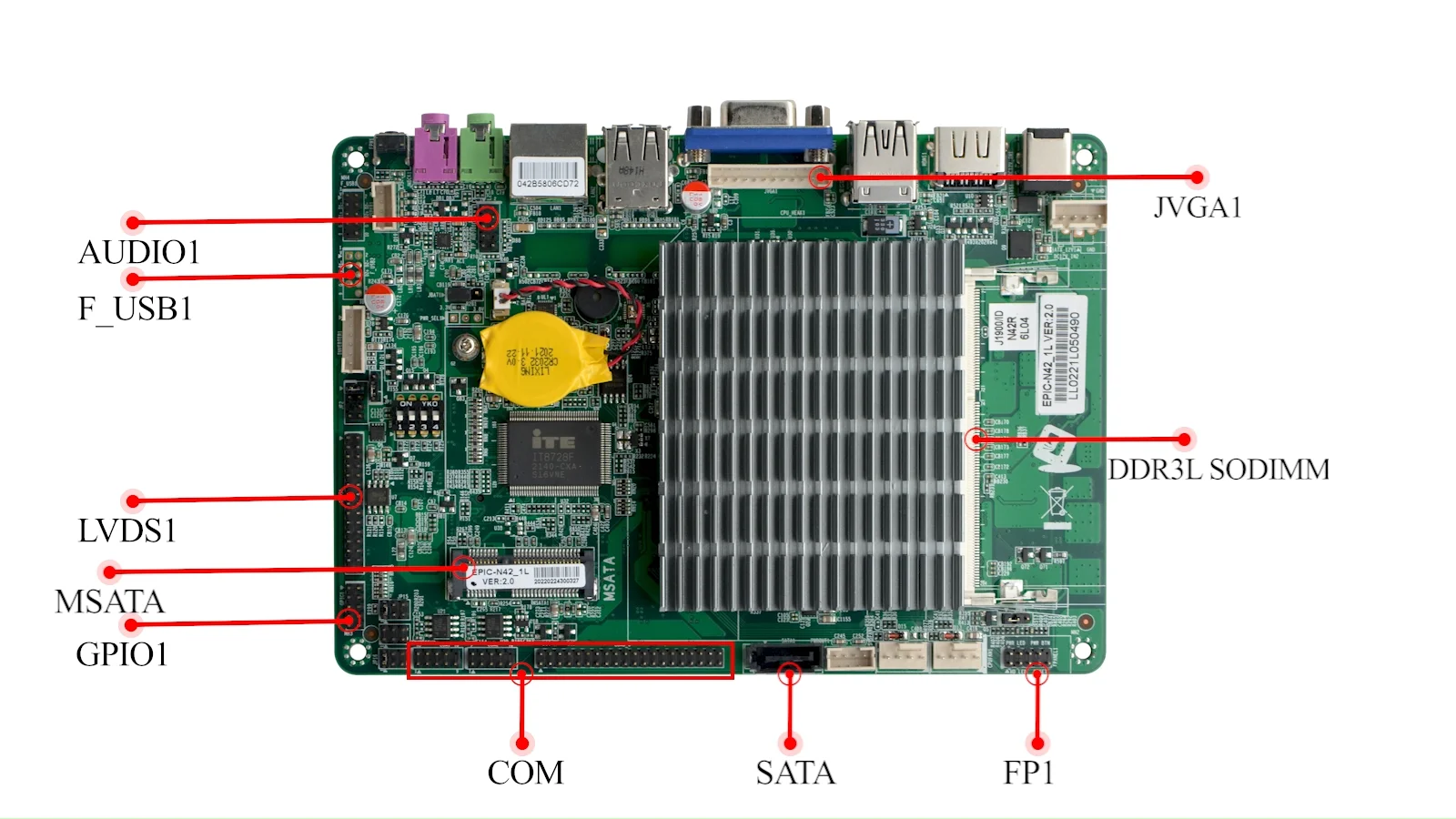 Epic-n42_1l Main Board Motherboard With Cpu J1900 Soc Rs232 Sim Fanless ...