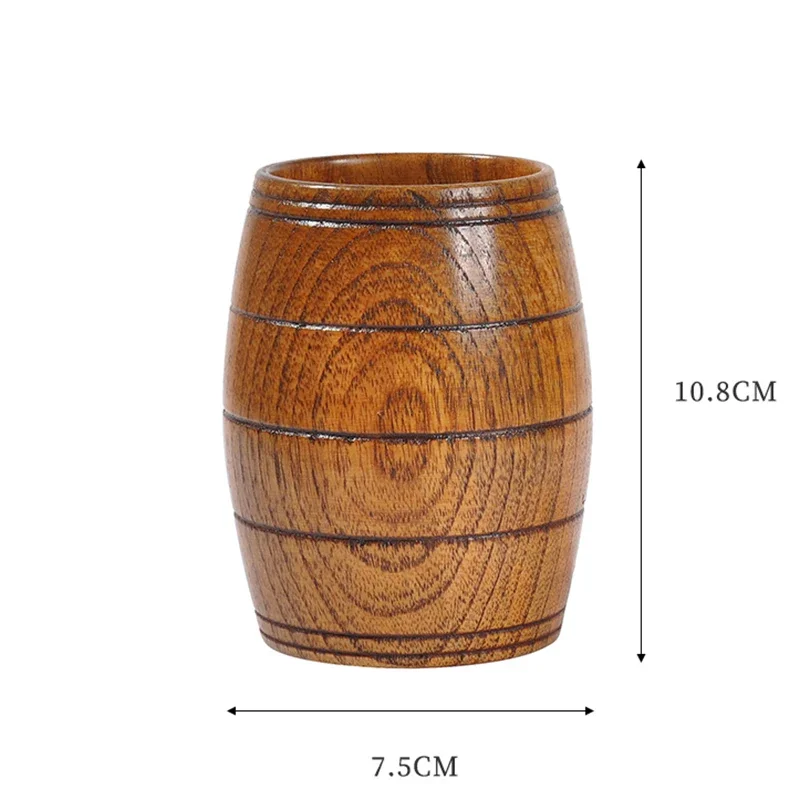 Antique Oak Barrel Shape Wooden Cup Natural Sour Datewood Teacup Wine ...
