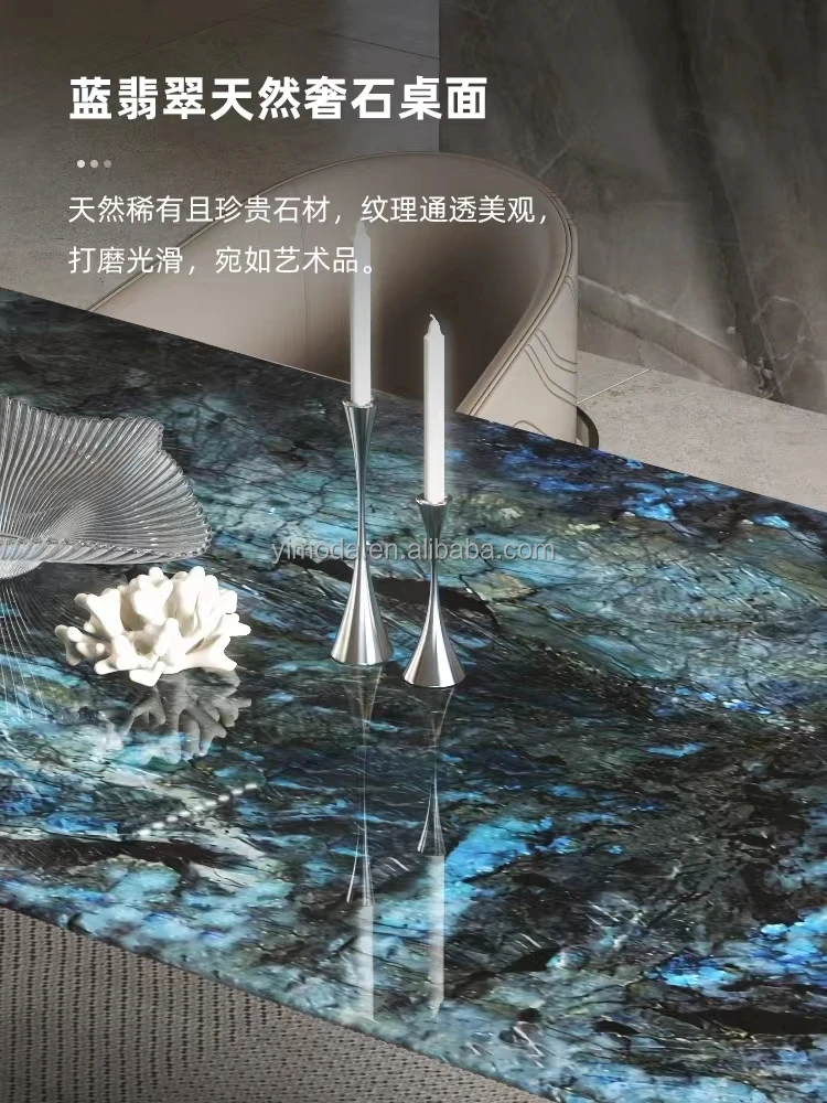 Modern Luxury Modern Natural Marble Dining Table Silver Base ...