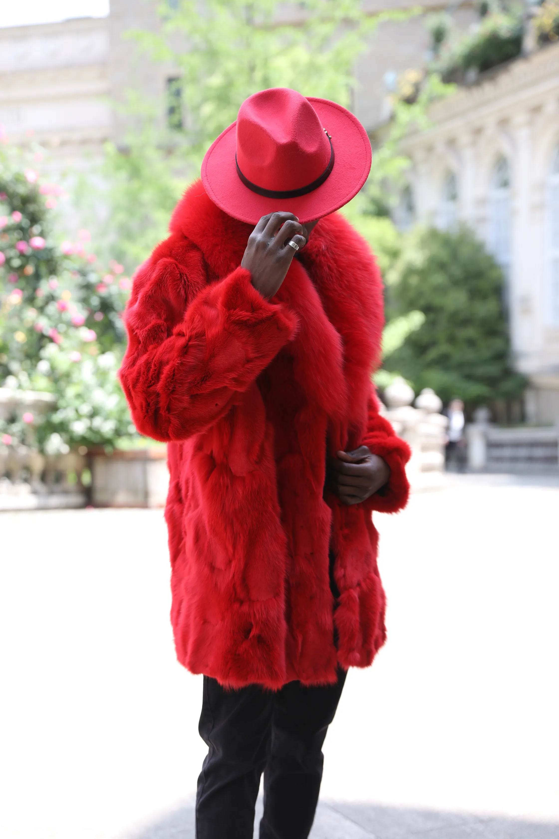 Factory Directly Sell Red Color Customized Real Animal Fox Fur Coat Men ...