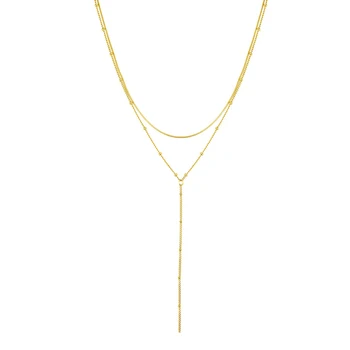 Minimalist 18k Gold Plated Snake Layered Necklace Women Designer ...