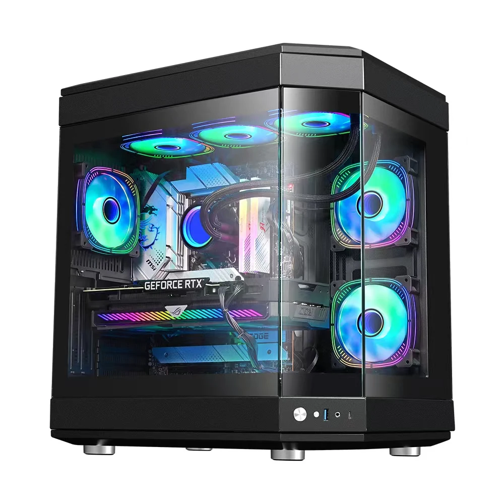 Panorama Sea View Factory New Cube Case Double-sided Glass Atx Gaming ...