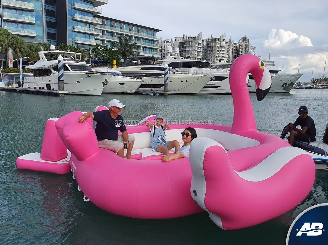 Guangzhou Custom Giant Floating Inflatable Flamingo 6 Person for Water ...