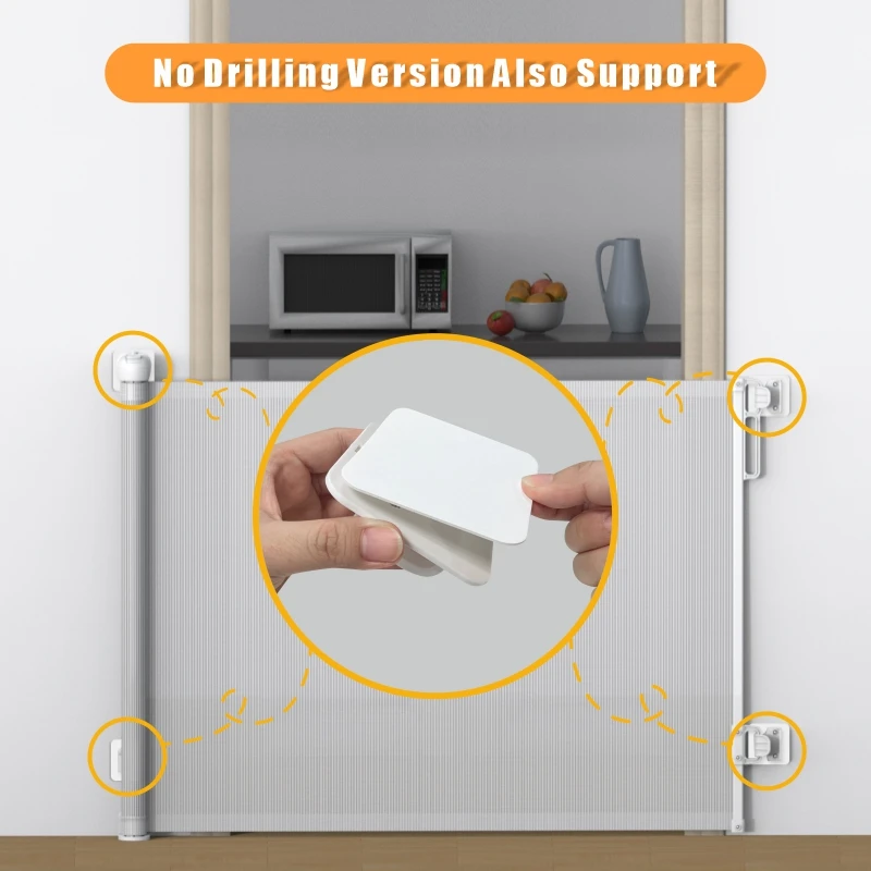 Retractable Mesh Stair Gate Safety Gate For Children Mesh Baby Gate ...