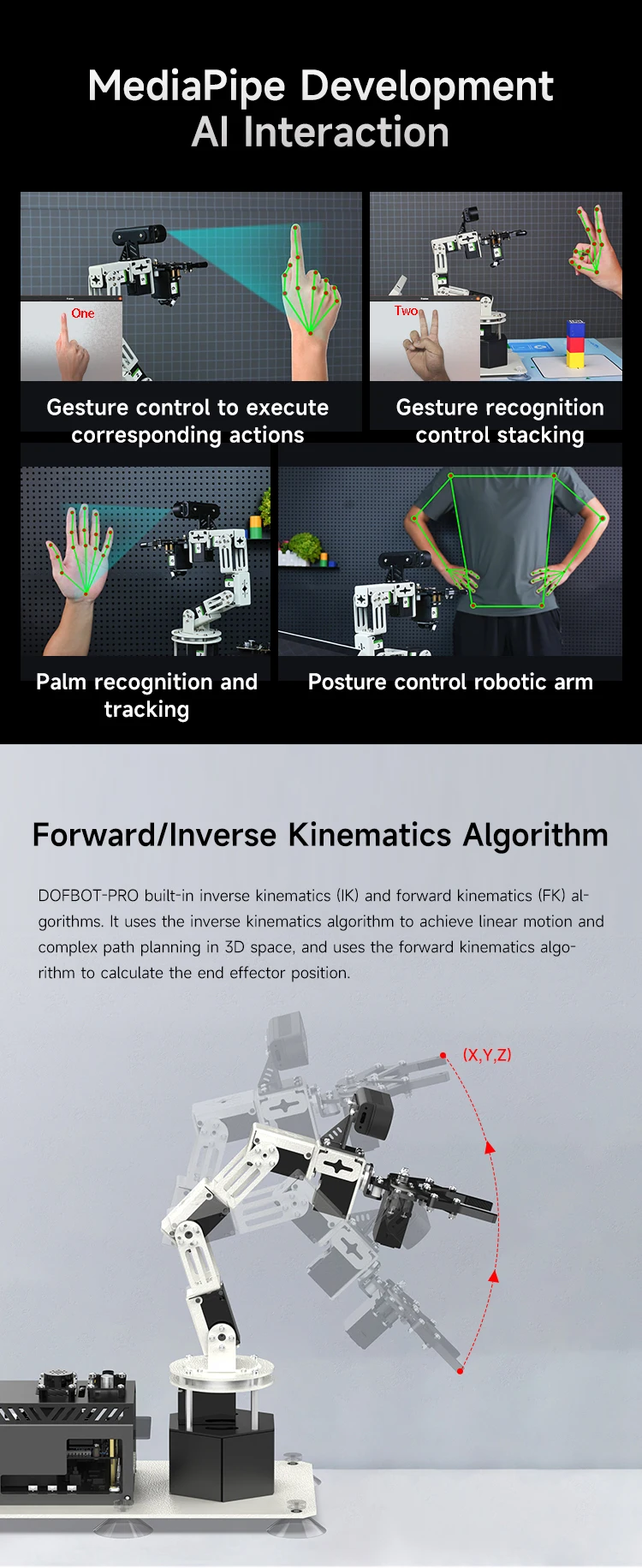 DOFBOT Pro 3D Depth Camera Vision Robotic Arm for Jetson NANO