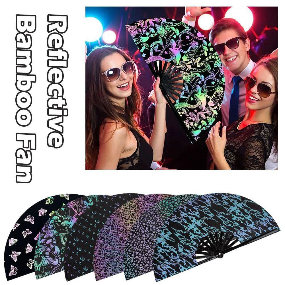 Customizable UV Glow Gift - Large Reflective Rave Fan